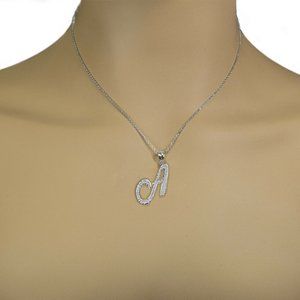 Element Shine | Jewelry | Sterling Silver Cursive Initial Letter A ...